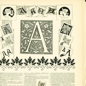 1897 Full Alphabet. Set of 26 Letters. Original Larousse Letters ...