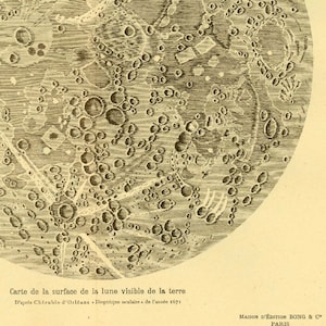 1908 Map of the Moon. Antique Moon Map. Astronomy. Astronomical. Earth ...