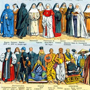 1933 Antique Religious Garments Costume Folk Art Clothing Larousse ...