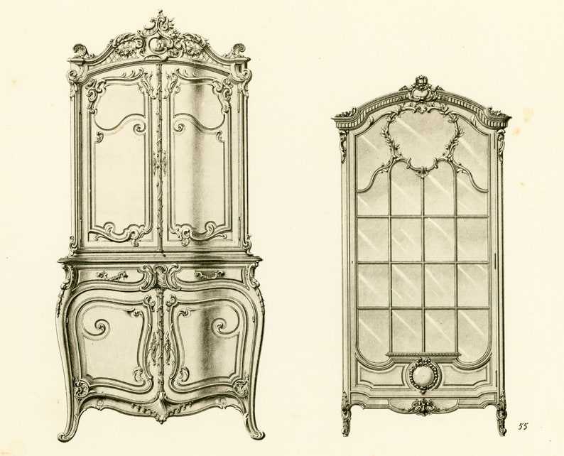 Antique Sideboard Louis XV Blueprints and Drawings for - Etsy