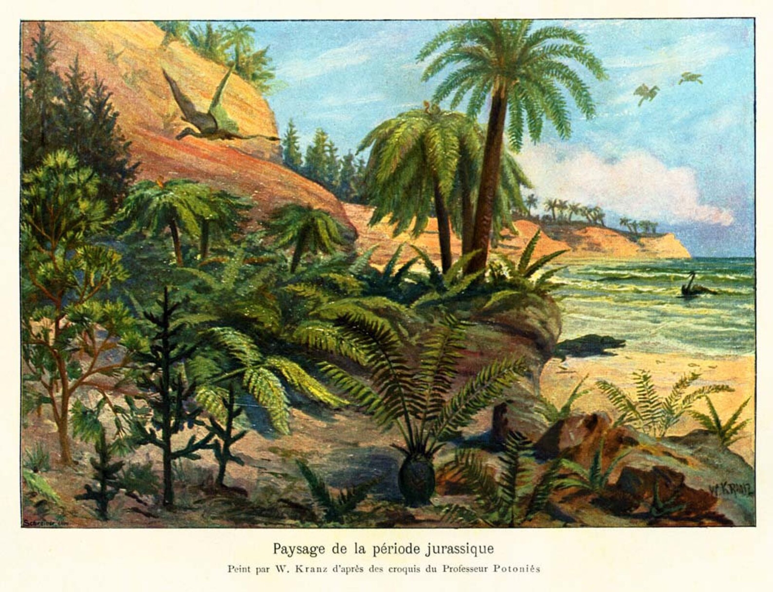 1908 Set of 4 Prehistoric Landscape Prints Original Antique - Etsy