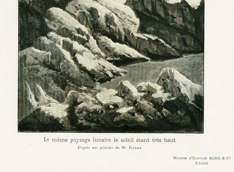 1908 Lunar Landscape. Antique Moon Map. Astronomy. | Etsy