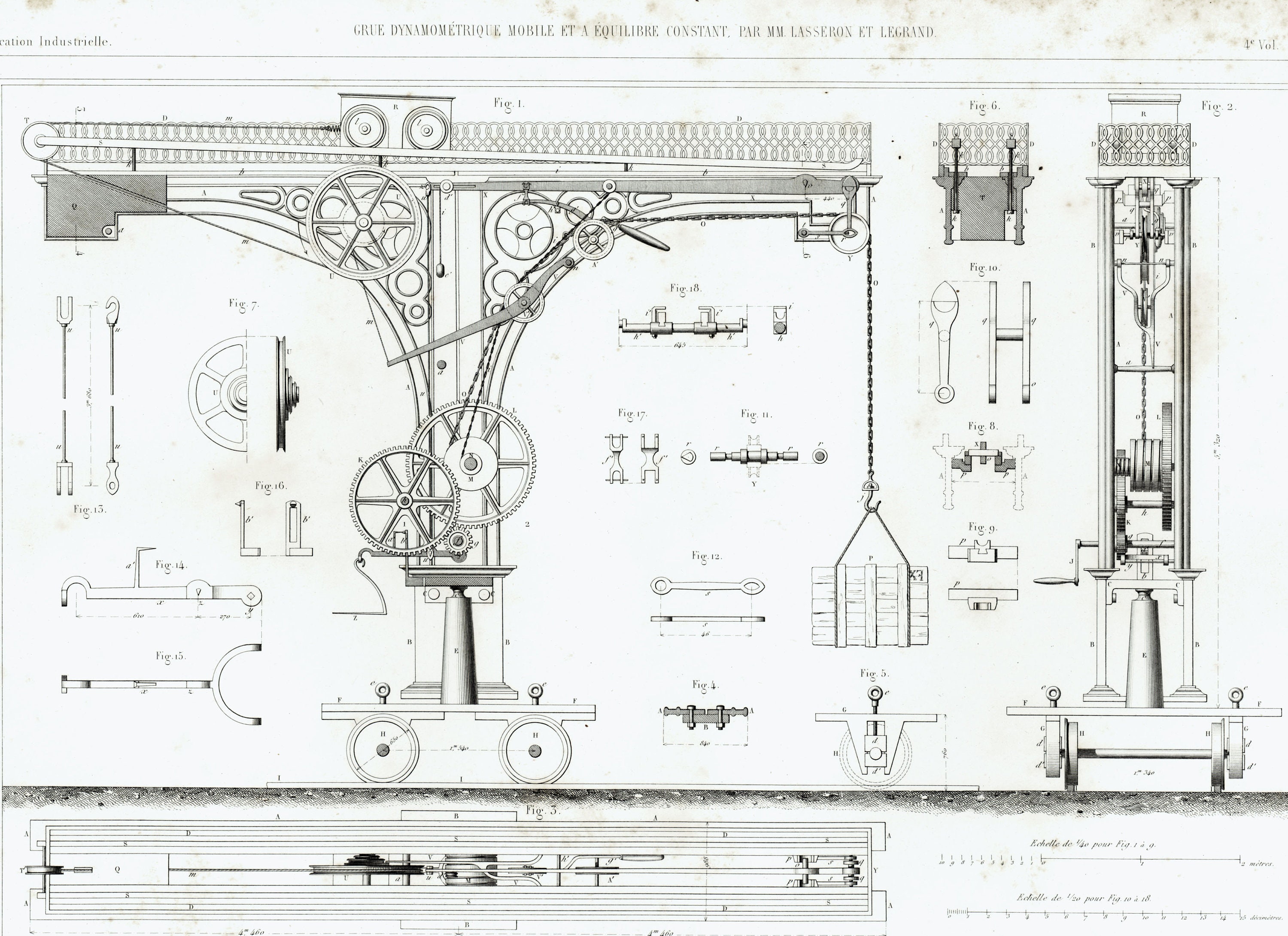 1845 Antique Construction Patent Print. Crane Patent Wall Art. - Etsy