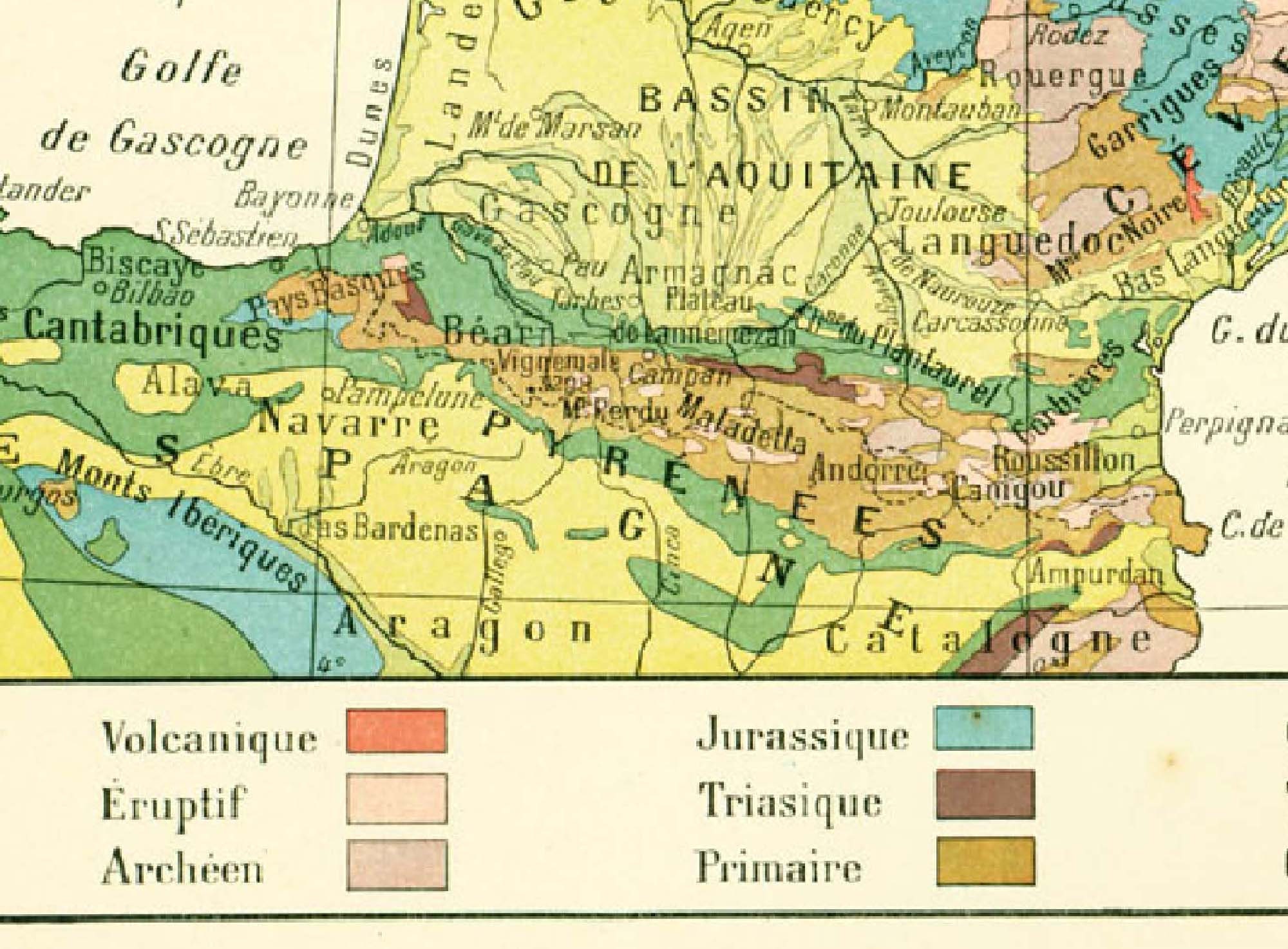 1922 France Map Large Size Antique Print Physical and - Etsy