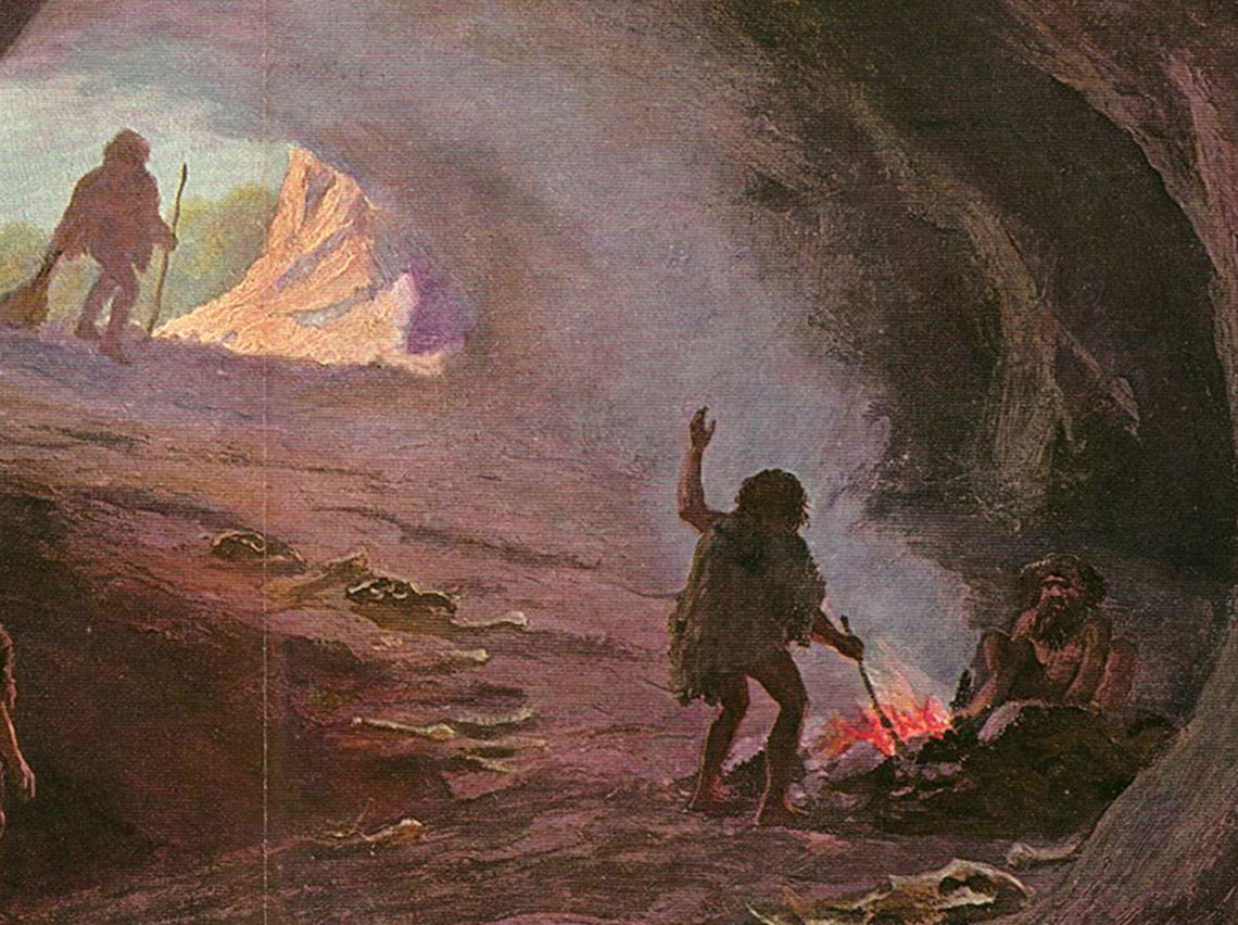 1908 Neenderthal Man Cavemen Prehistory Ice Age Large Antique | Etsy