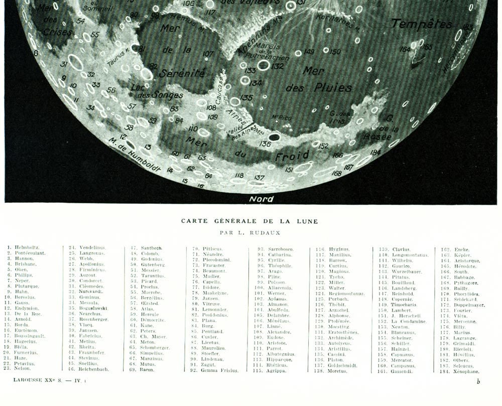 1933 Vintage Moon Print. Moon Map Print. Authentic Framable - Etsy