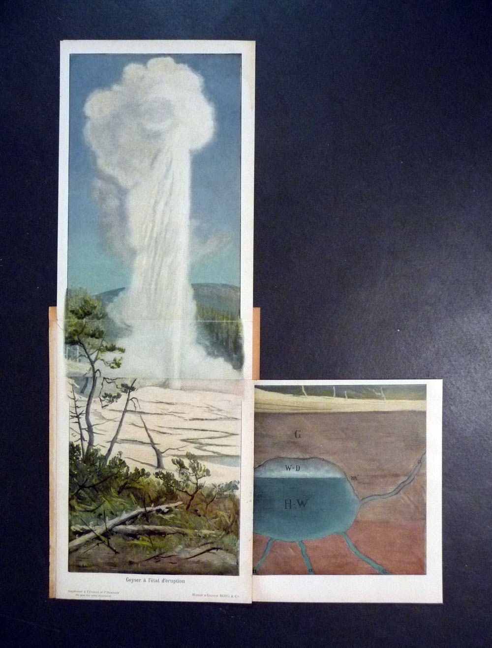 1908 Antique Explosion Geyser Pop up Internal Geyser Structure ...