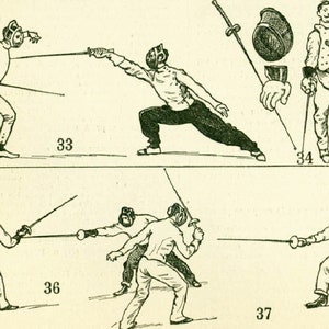 1897 Fencing Sabre Singlestick Foil Weapon Antique Large Size ...