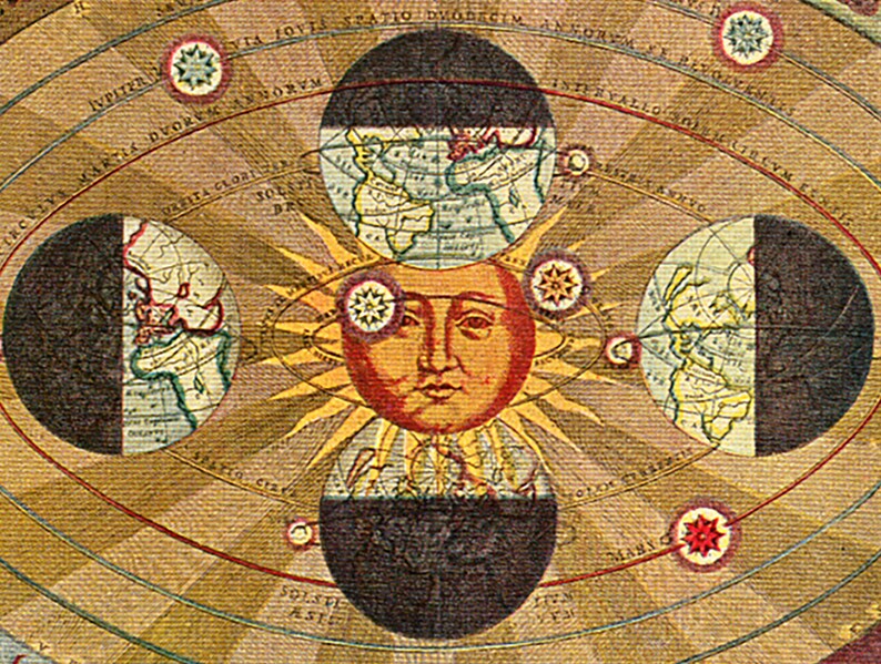 1908 Copernicus Model of Universe Sun Earth Astronomical Earth - Etsy