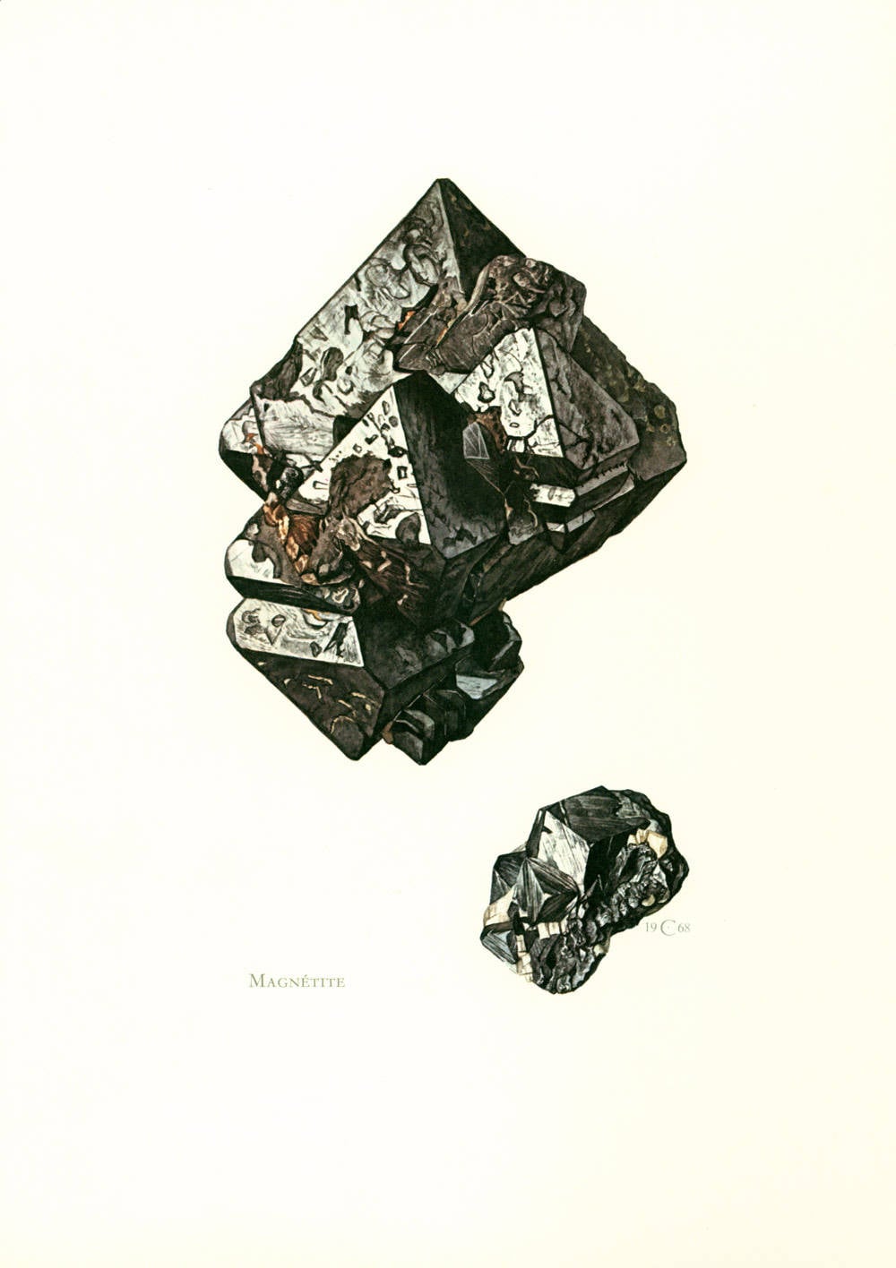 1970 Vintage Magnetite Illustration. Oxide of Iron Mineral - Etsy