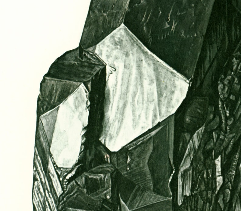 1970 Vintage Niobite Columbite Illustration. Antique Crystal | Etsy