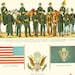 1897 Etats-unis, Flags & Uniforms, History Antique Print, Larousse ...