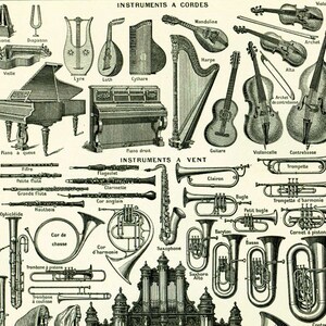 1930 Antique Musical Instrument Print. Music Illustration. - Etsy