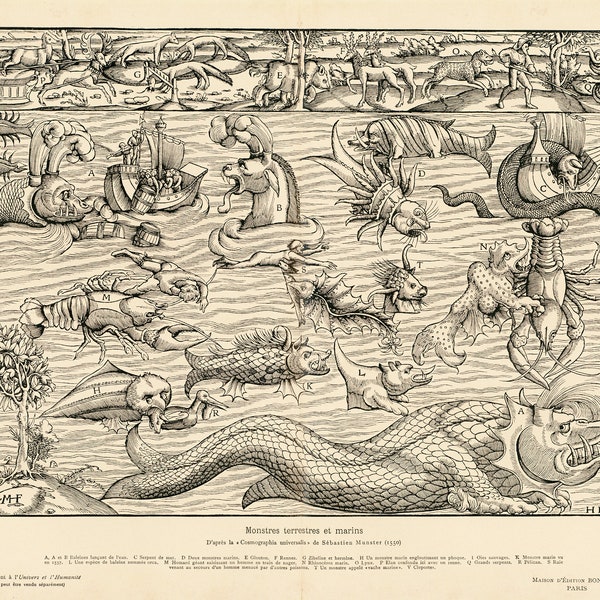 Sea Monster Print - Etsy