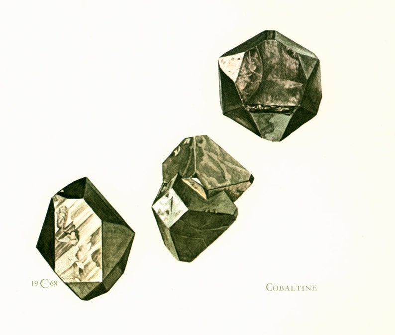 1970 Illustration Cobaltine Planche Originale Pierres Mineraux - Etsy France