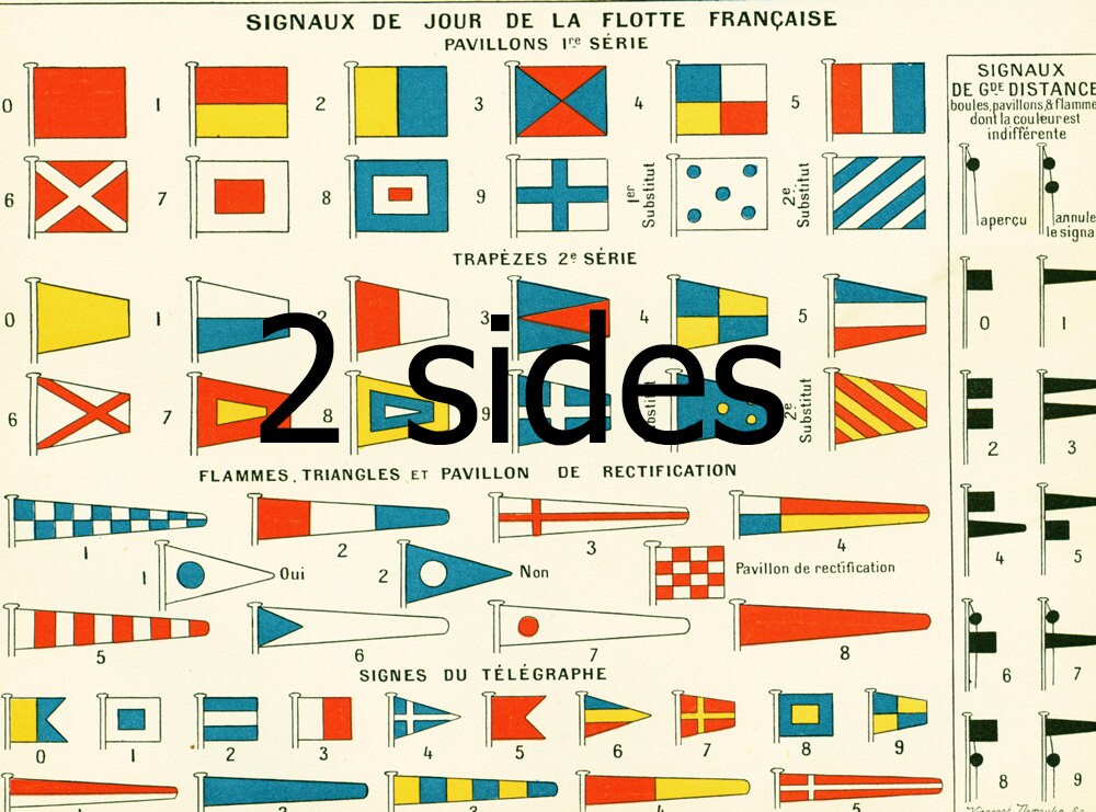 1897 Navigation International Code Large Size Antique Print - Etsy