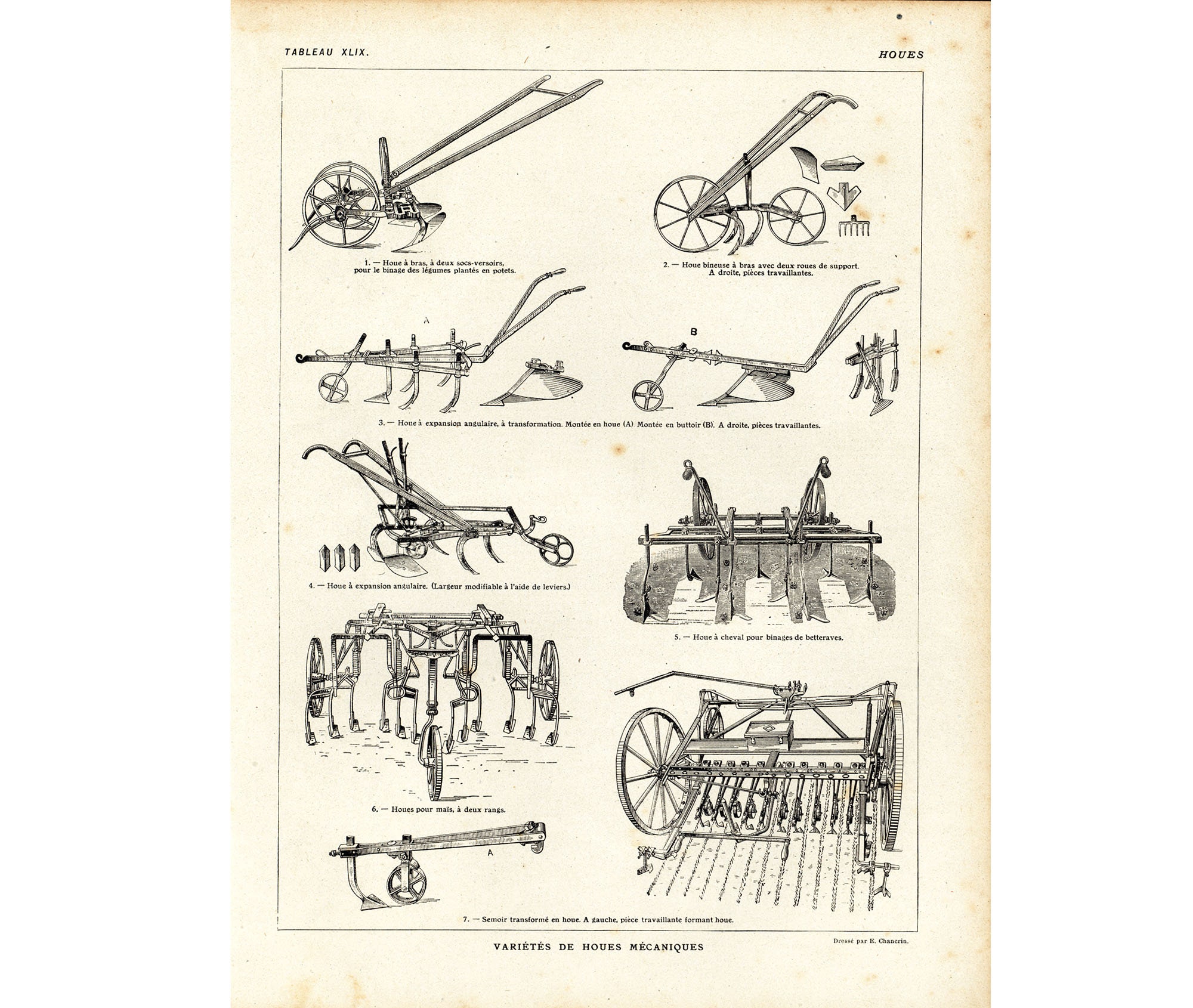 1922 Antique Plow Plough Print, Agricultural Machine, Farm Implement ...