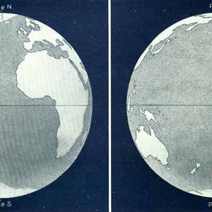 1933 Vintage Earth Print. World Map Print. Authentic Framable Art ...