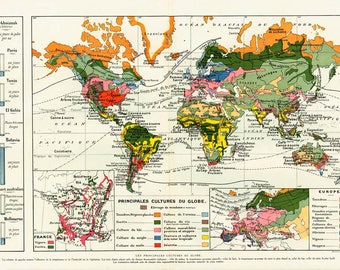 World Map 1920 - Etsy