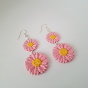 White Double Daisy Earrings, Flowers Earrings, Gift for Her, Gifts for ...