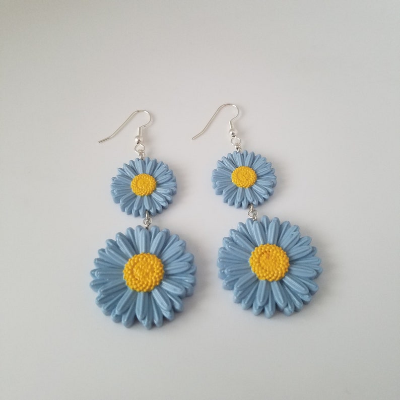 White Double Daisy Earrings, Flowers Earrings, Gift for Her, Gifts for ...
