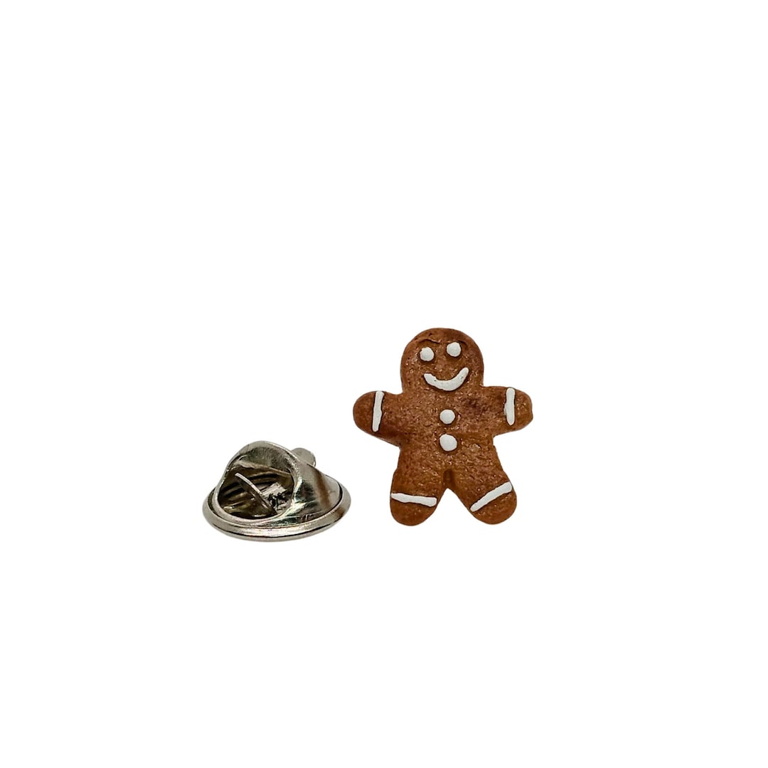 Gingerbread Man Pin, Polymer Clay Pins, Xmas Pin, Stocking Stuffers ...