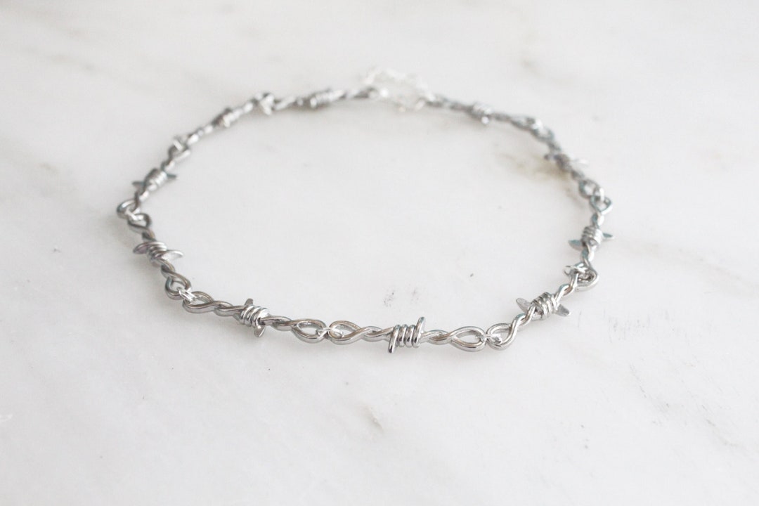 Barbed Wire Choker, Whimsigothic Barbed Wire Necklace, Silver Barbed ...