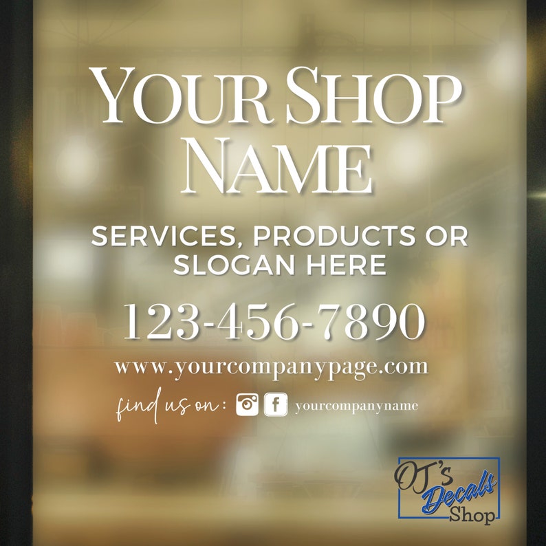Custom Business Window Sign, Personalized Storefront Vinyl Decals, Shop ...