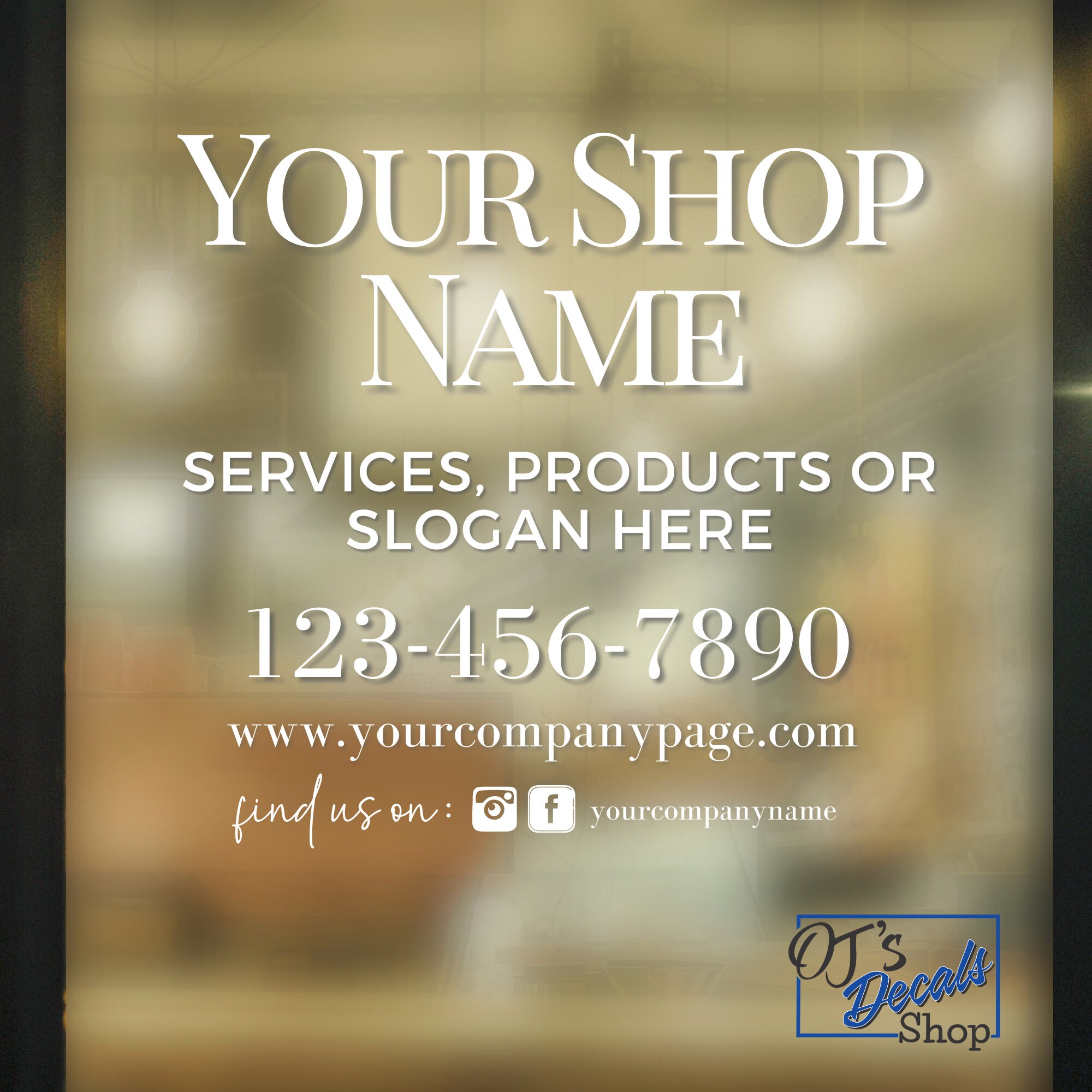 Custom Business Window Sign, Personalized Storefront Vinyl Decals, Shop ...