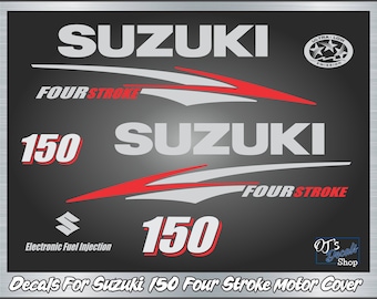 Suzuki Four Stroke Decal Kit - Outboard Engine Replacement Die-cut ...