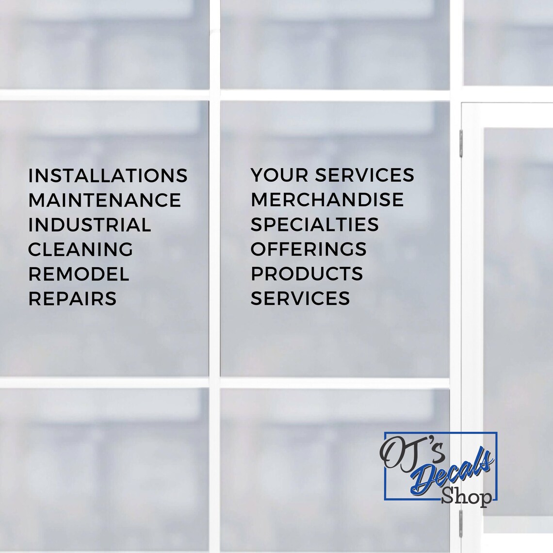 Custom Service Decals for Store Front Window, Personalized Services ...
