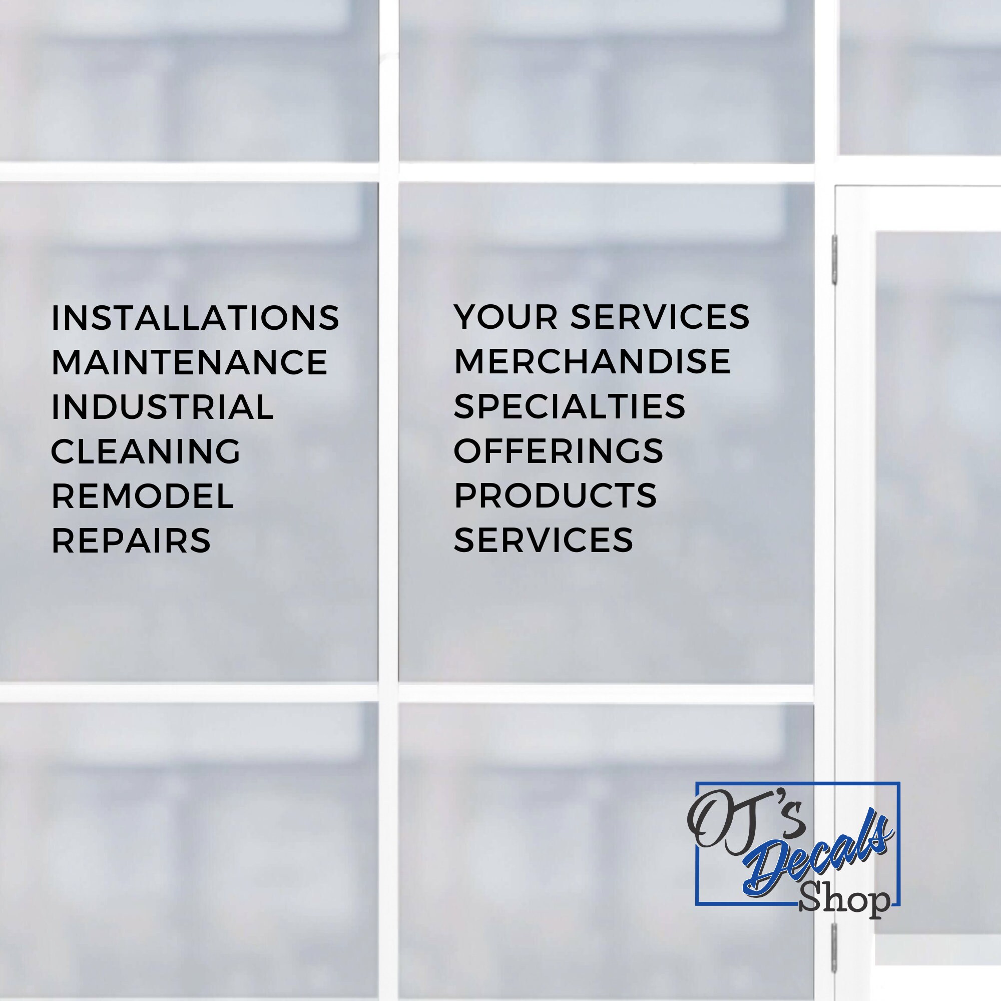 Custom Service Decals for Store Front Window, Personalized Services ...