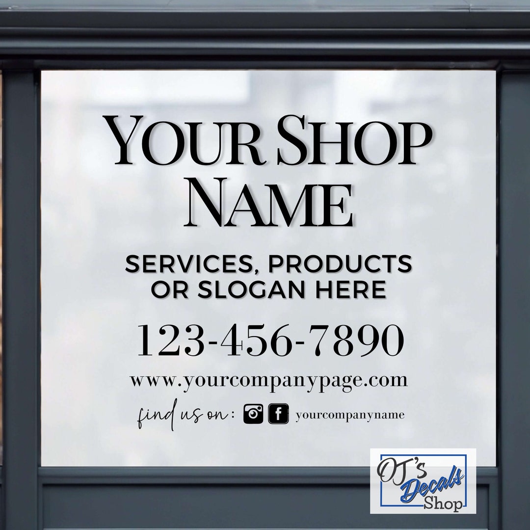 Custom Business Window Sign, Personalized Storefront Vinyl Decals, Shop ...
