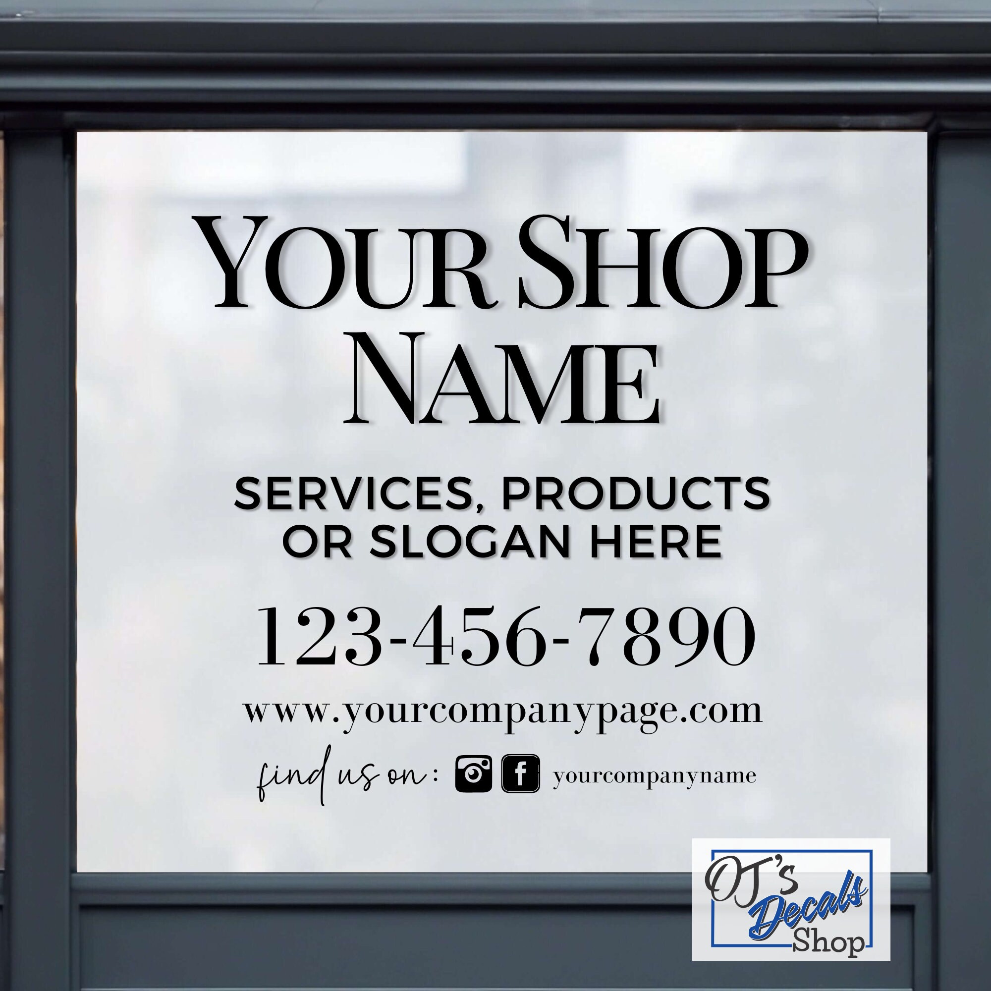 Custom Business Window Sign, Personalized Storefront Vinyl Decals, Shop ...