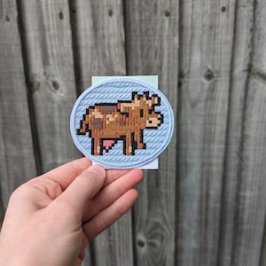 Stardew Valley Chicken Sprite Pixel Art Digitally Embroidered Adhesive ...