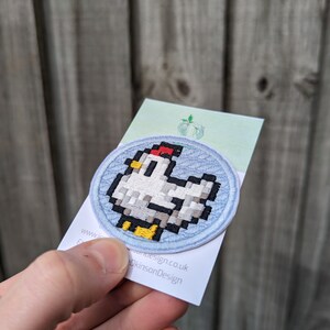 Stardew Valley Cow Sprite Pixel Art Digitally Embroidered Adhesive ...