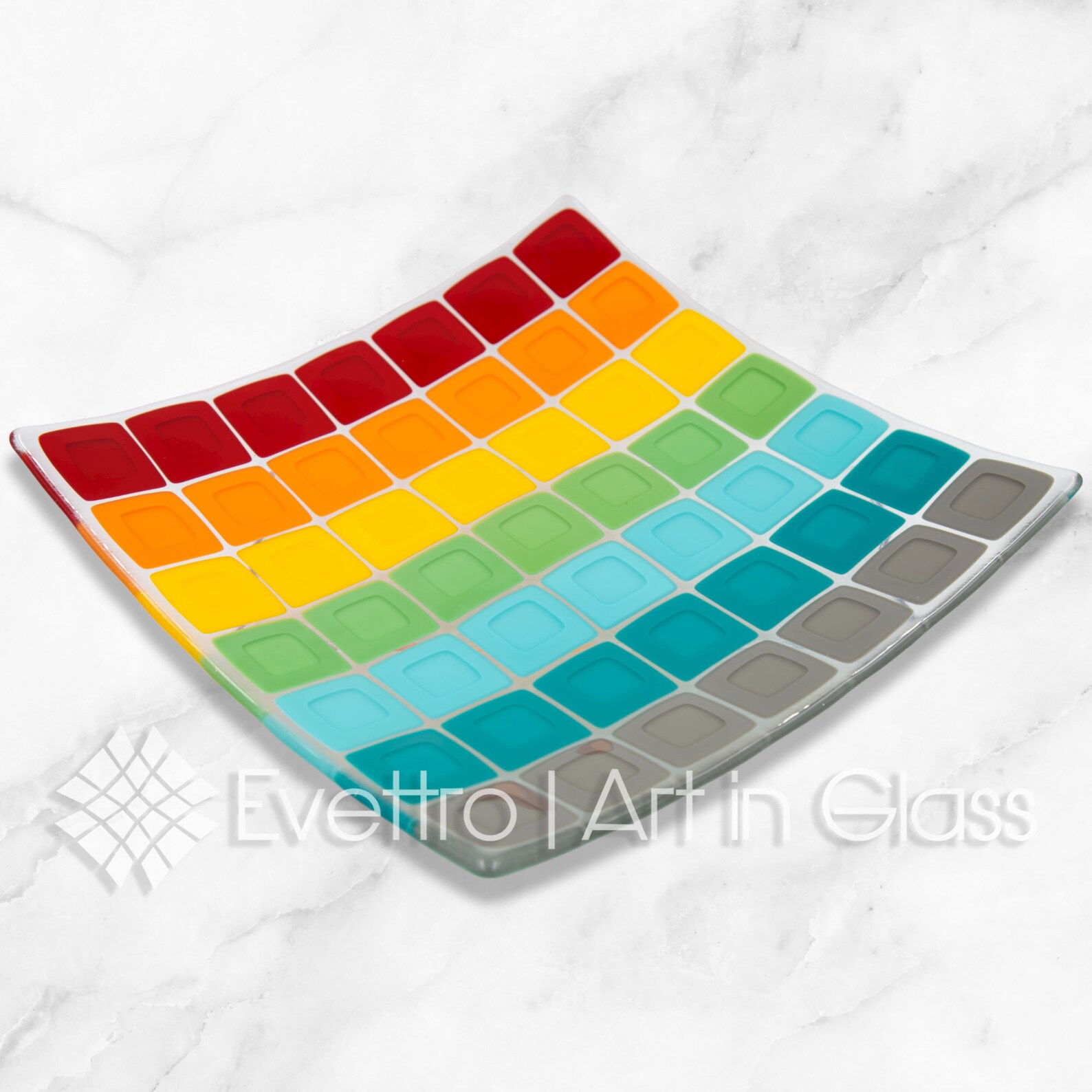 Square Glass Plate, Dilution Collection: Rainbow - Etsy