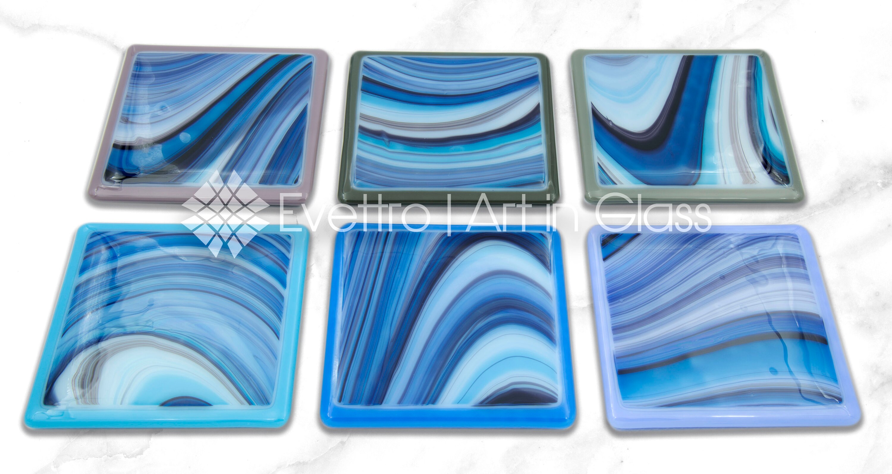 Regal Blue Glass Coasters - Etsy