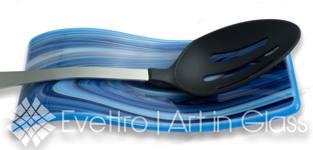 Swirled Ocean Blue Spoon Rest - Etsy