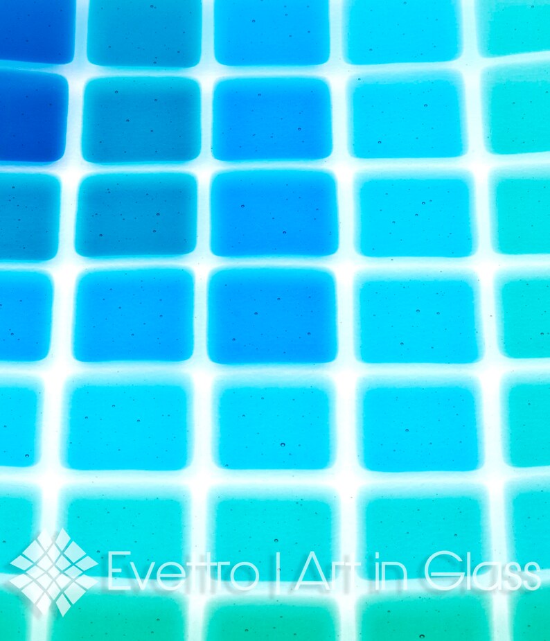 Square Glass Plate, Quattro Collection: Blue & Gray - Etsy