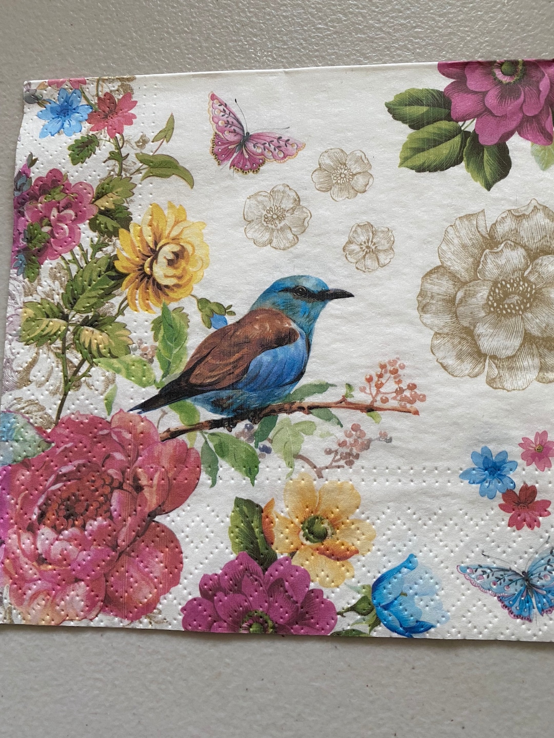 Pretty Floral Paper Napkins for Decoupage - Scrapbook- Journal - Cards ...