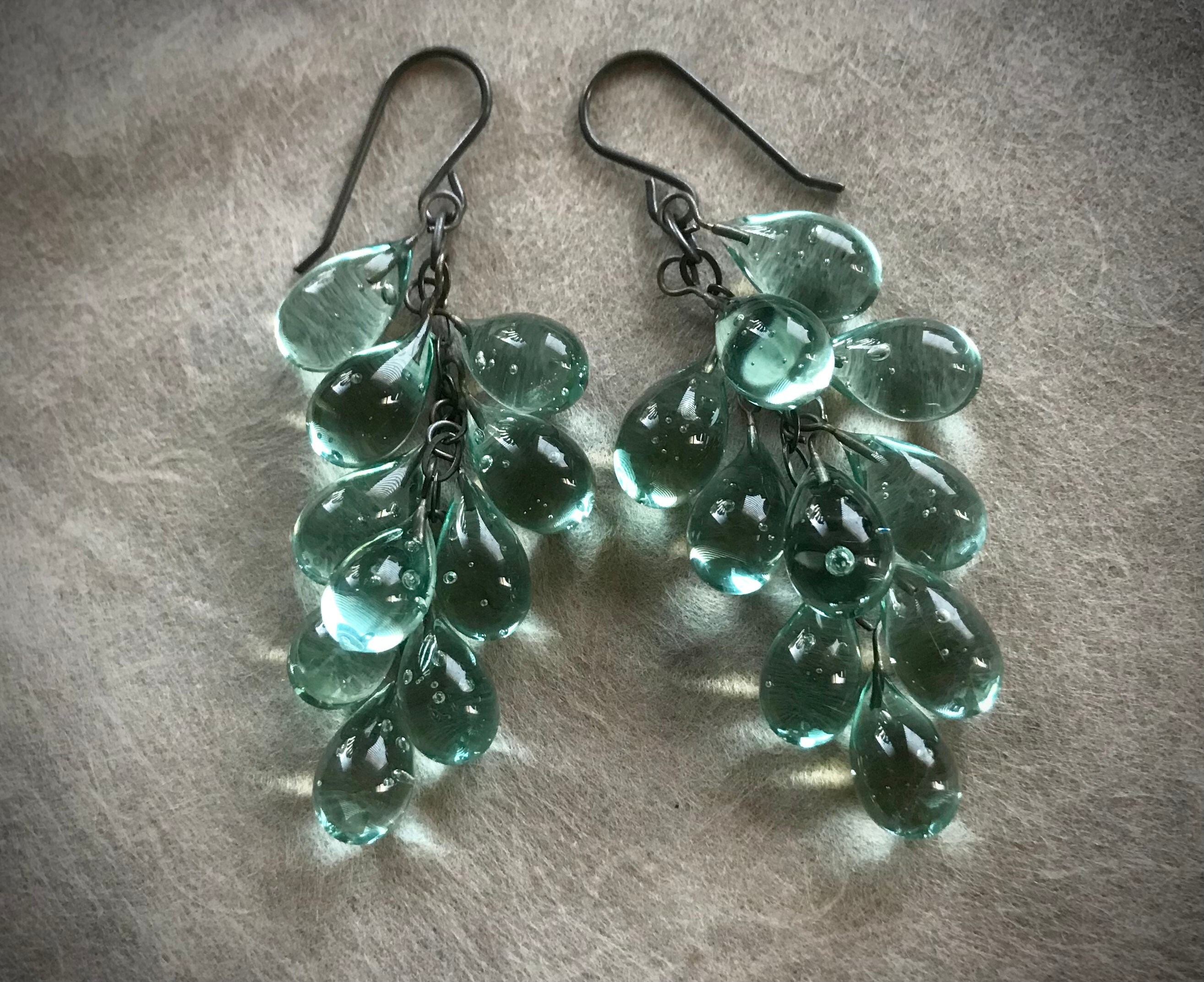 Water Earrings Raindrop Earrings Glass Drop Earrings - Etsy UK