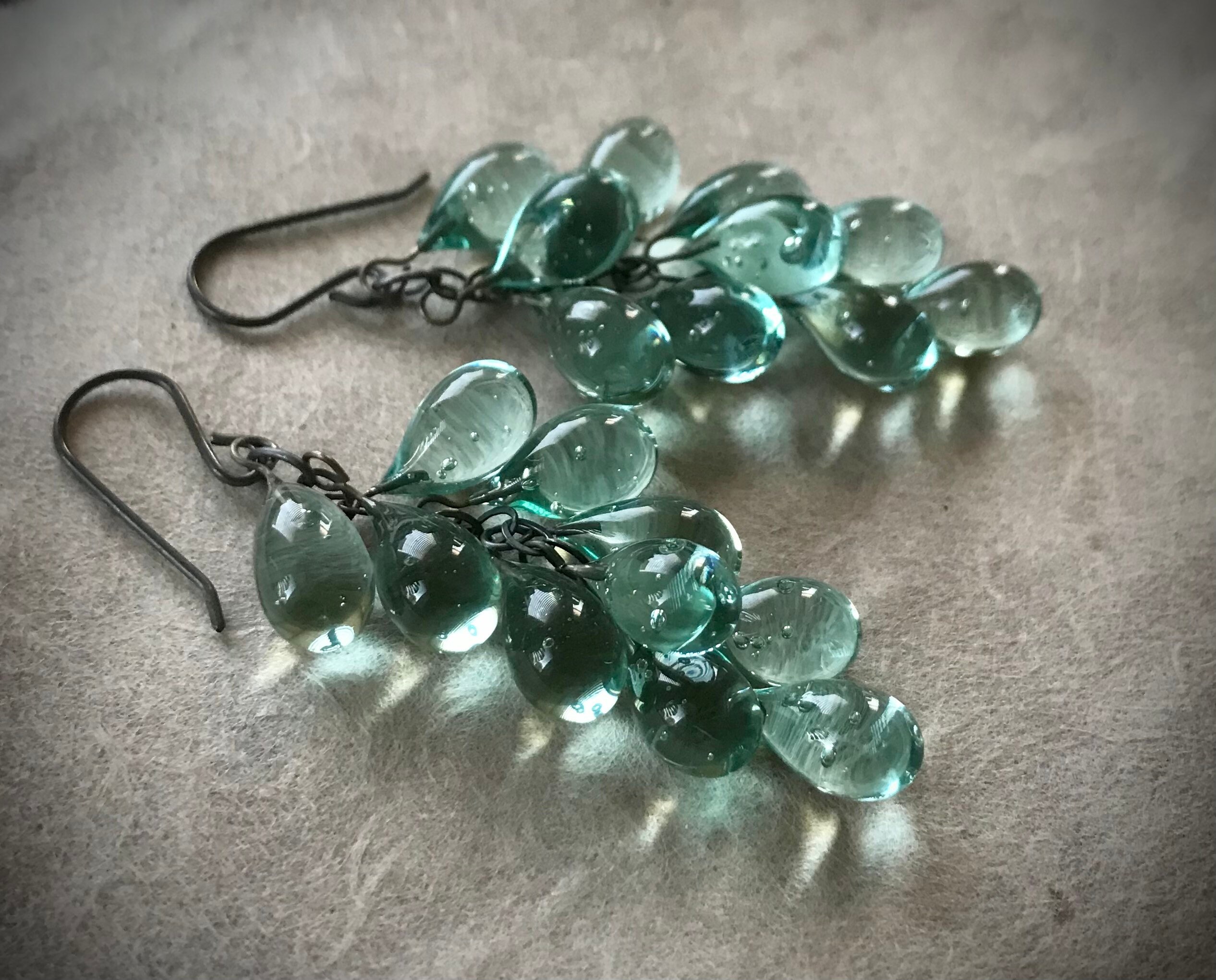 Water Earrings Raindrop Earrings Glass Drop Earrings - Etsy UK