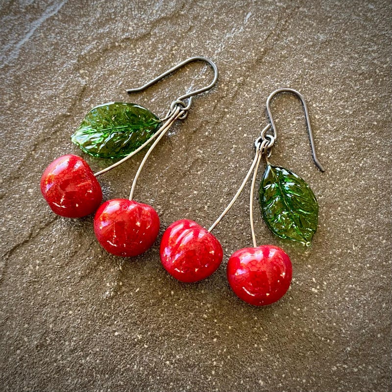 Cherry Earrings - Etsy