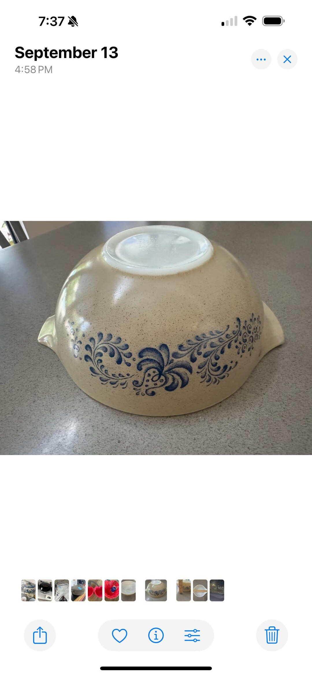 Vintage Pyrex HOMESTEAD Beige Blue Cinderella 444 Large 4 Qt. Mixing ...