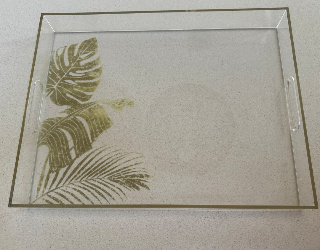Vintage Lucite Palm Tree Tray 18”x14”x2” - Etsy