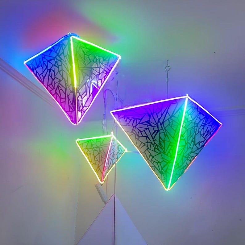Disco-hedrons | Sound-activated Pyramid Mirror Mosaic Disco Lights ...