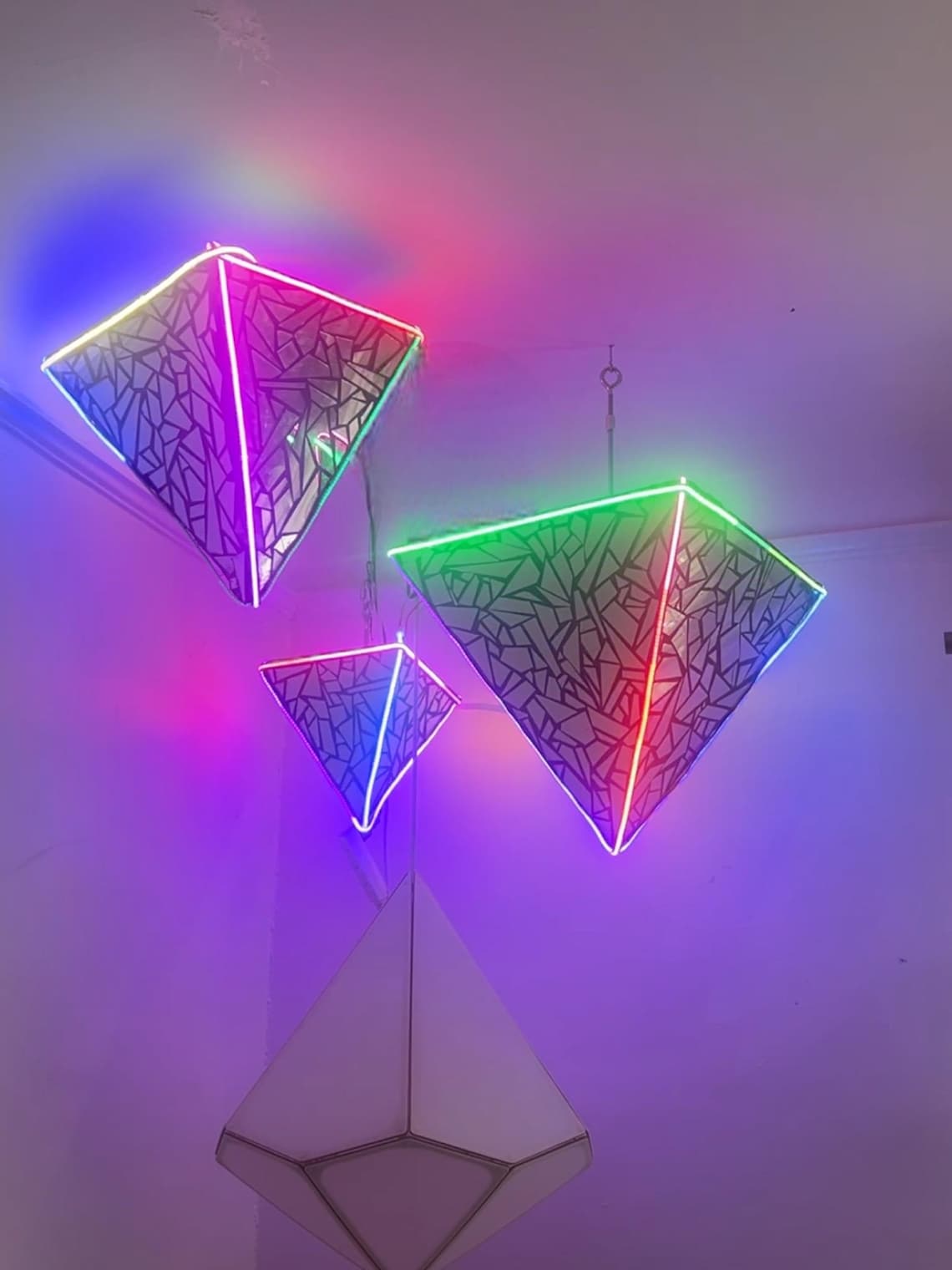 Disco-hedrons | Sound-activated Pyramid Mirror Mosaic Disco Lights ...