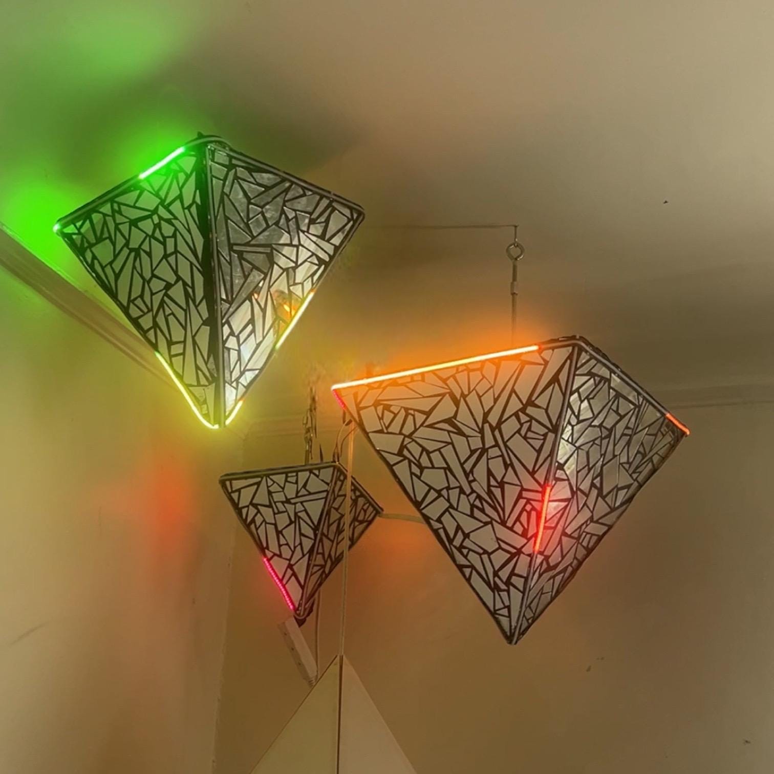Disco-hedrons | Sound-activated Pyramid Mirror Mosaic Disco Lights ...