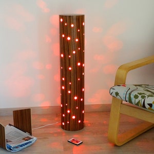 Wooden Table Lamp Multicoloured LED Lamp Decorative Wooden Object ...